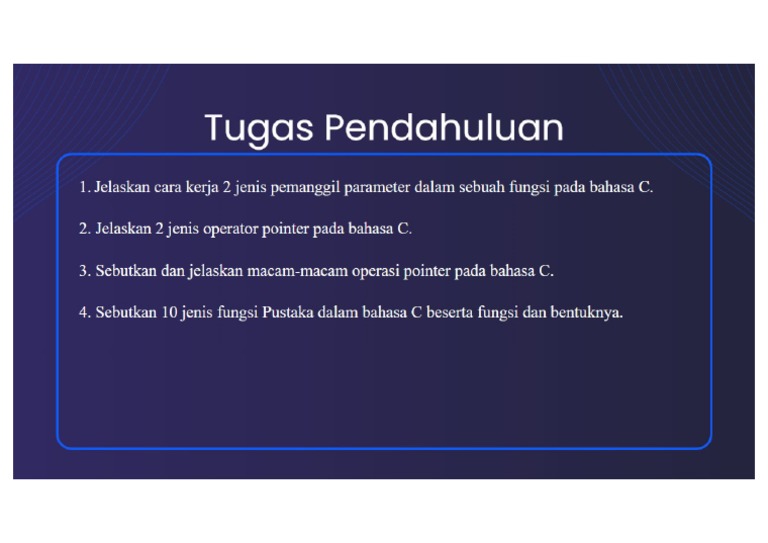 Tugas Pendahuluan Modul 4 - Function Pointer | PDF