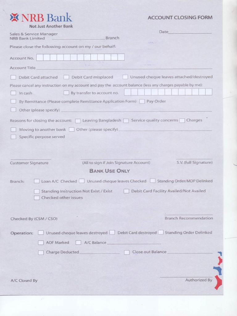 Account Closing Form | PDF