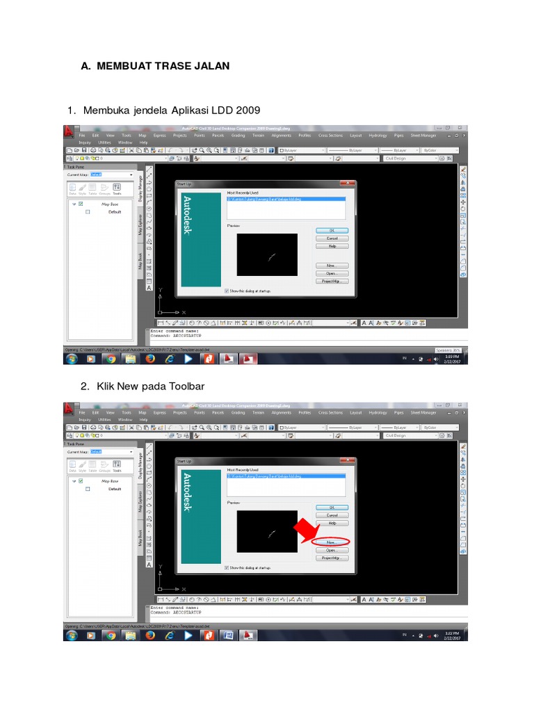 Tutorial Pembutan Trase Jalanmenggunakan Aplikasi LDD 2009 - 2 | PDF