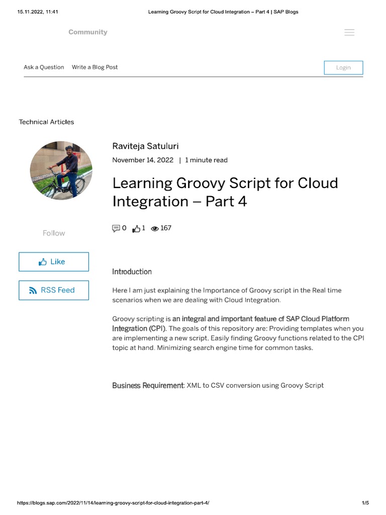 Learning Groovy Script For Cloud Integration - Part 4 | PDF