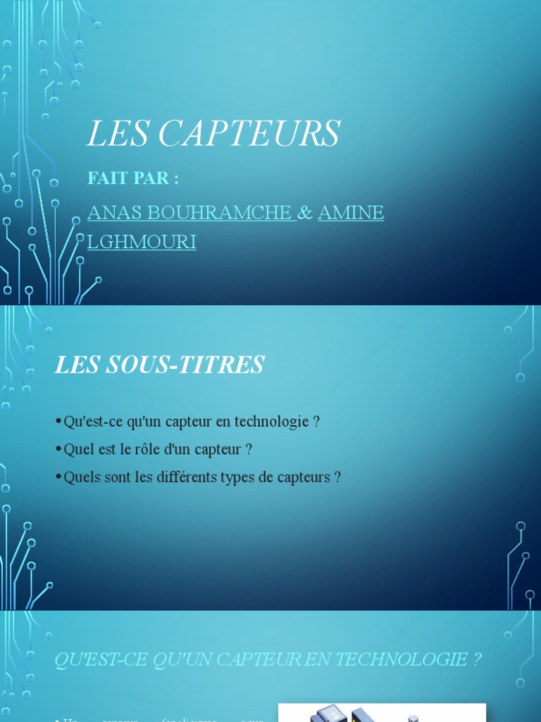 Types et rôles des capteurs en techno | PDF | Capteur | Électrotechnique