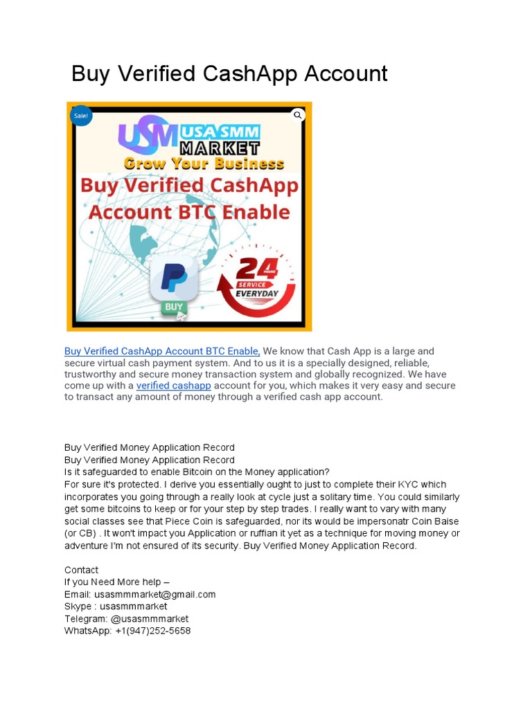 Buy Verified CashApp Account | PDF | Bitcoin | Money