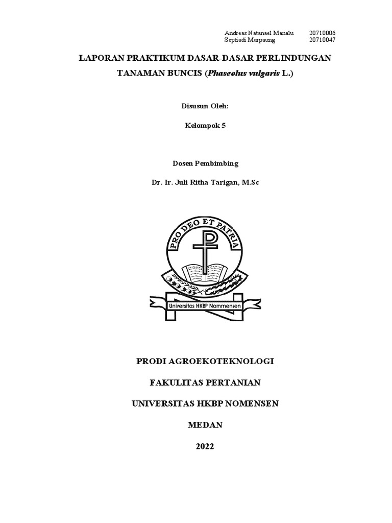 Laporan Praktikum Dasar-Dasar Perlindungan Tanaman Buncis (Phaseolus ...