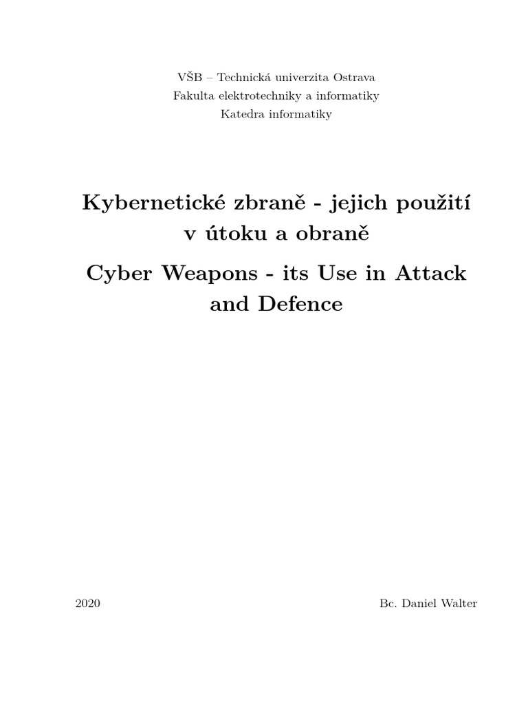 WAL0070 Daniel Walter Kyberneticke Zbrane | PDF