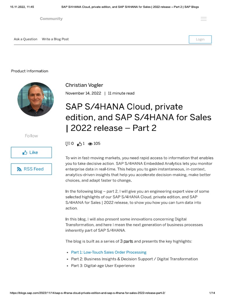 SAP S - 4HANA Cloud, Private Edition | PDF