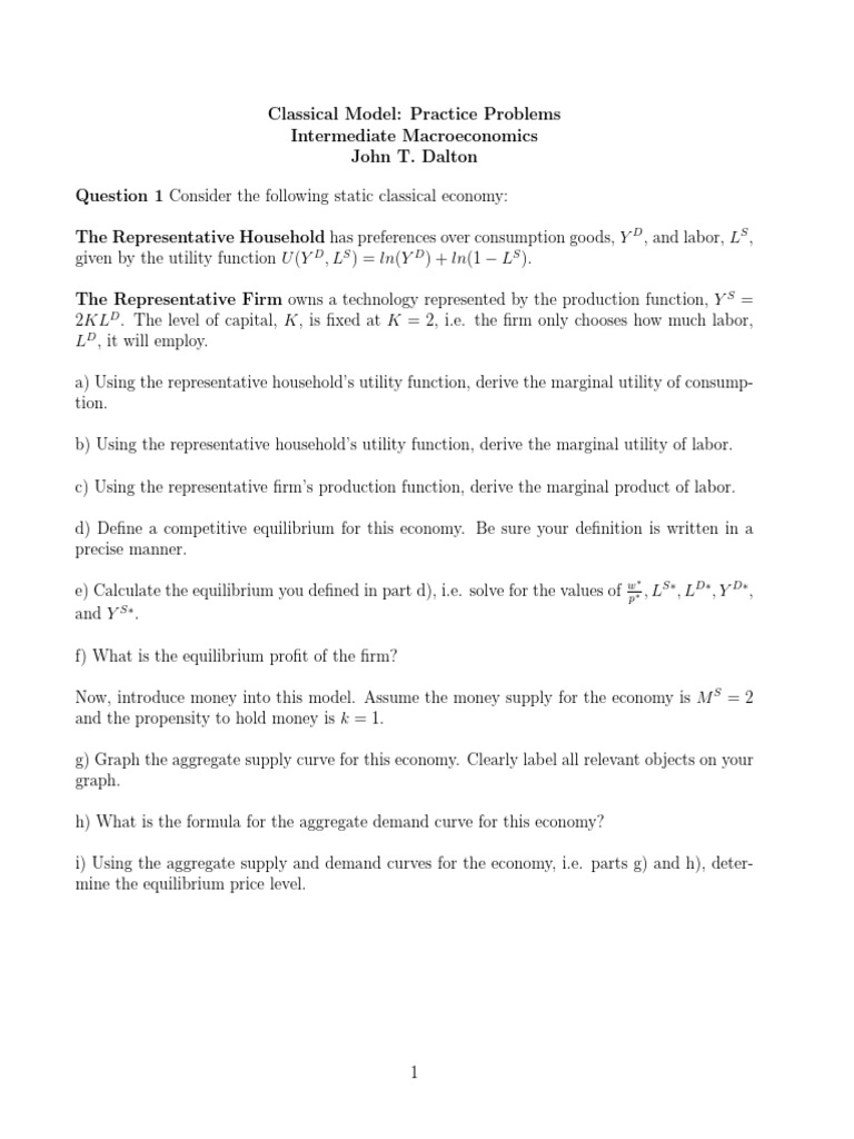 Classical Model | PDF | Labour Economics | Taxes