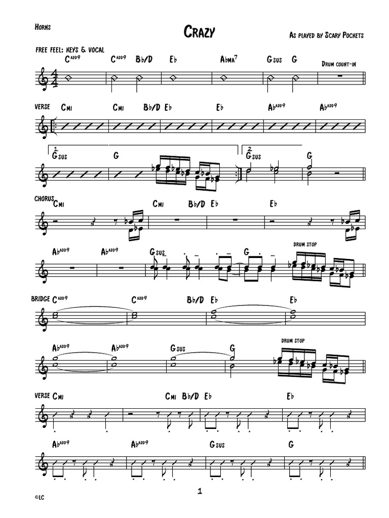 Crazy - Scary Pockets Version - Horns | PDF