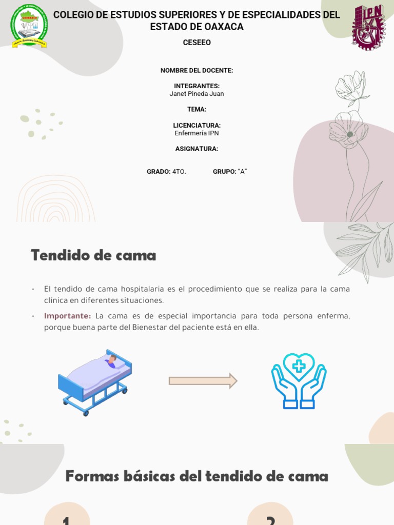 Tipos de Tendido de Cama en Enfermería | PDF