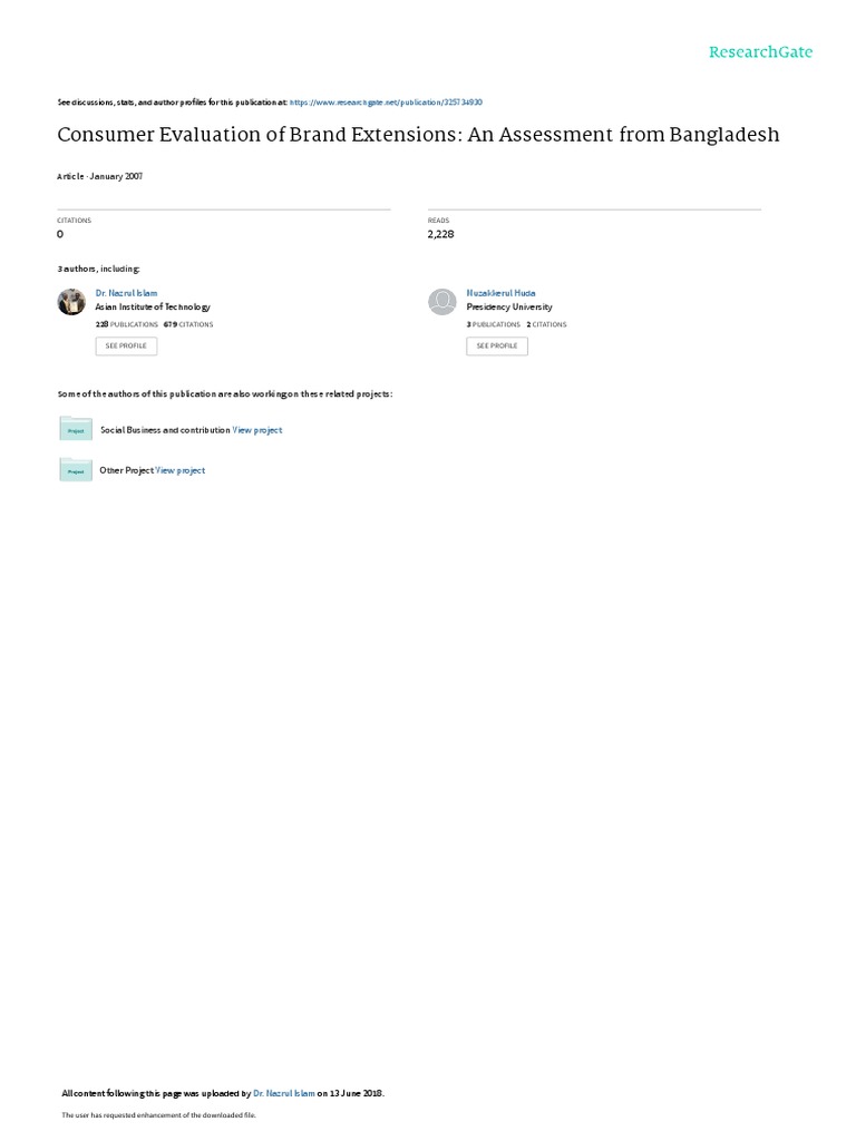 Consumer Evaluation of Brand Extensions | PDF | Multicollinearity | Ordinary Least Squares