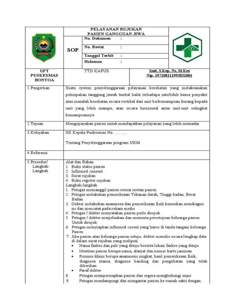 Sop-Rujukan-Jiwa | PDF