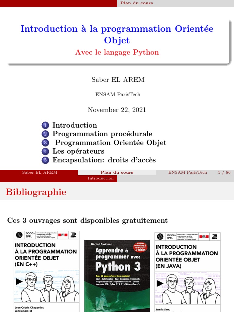 2021 Cours POO | PDF | Classe (informatique) | Programmation informatique