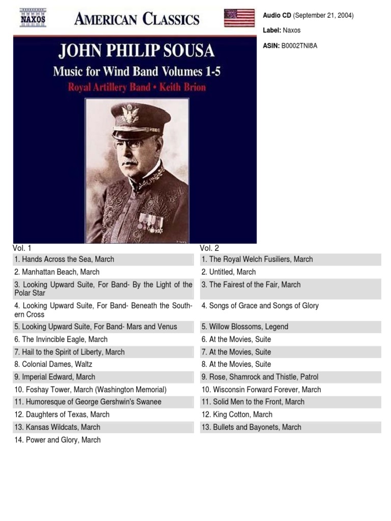 Sousa Album Music For Wind Band | PDF