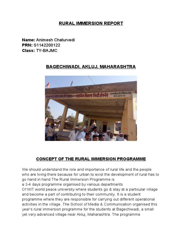 Rural Immersion Report | PDF