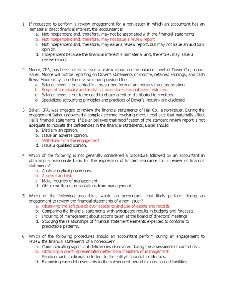 Review Engagements for Non-Issuers | PDF | Auditor's Report | Financial ...