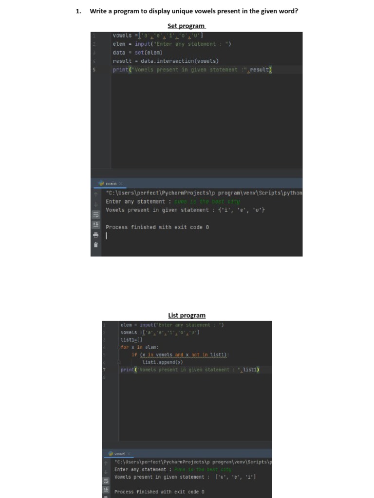 Program Snippets for Common Python Data Structures Tasks | PDF