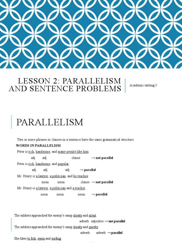 Mastering Parallelism in Academic Writing | PDF | Linguistics | Grammar