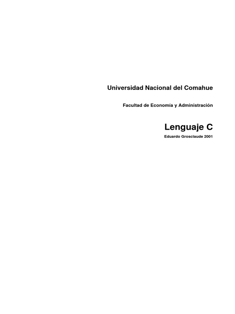 Curso De C Pdf Lenguaje De Programación C Lenguaje De Programación