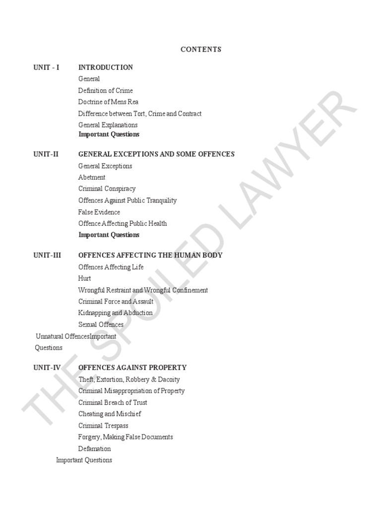 An Analysis of the Contents and Structure of the Indian Penal Code ...