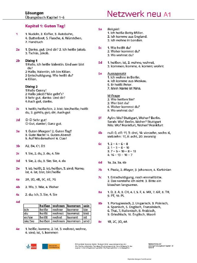 NWneu A1 UeB K1-6 Loesungen | PDF