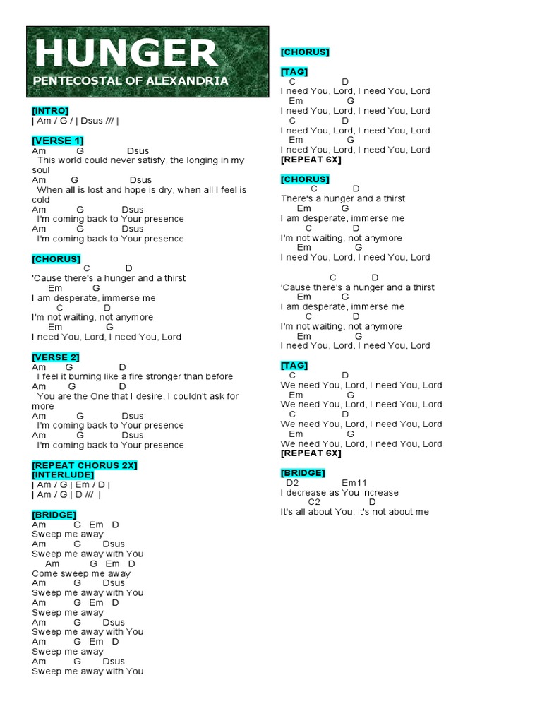 Hunger by POA | PDF | Musical Forms | Songs