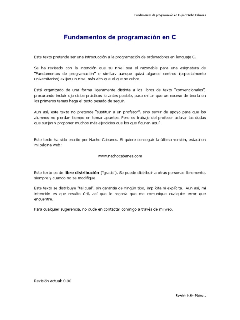 Fundamentos de Programación en C | PDF | Lenguaje de programación | Compilador