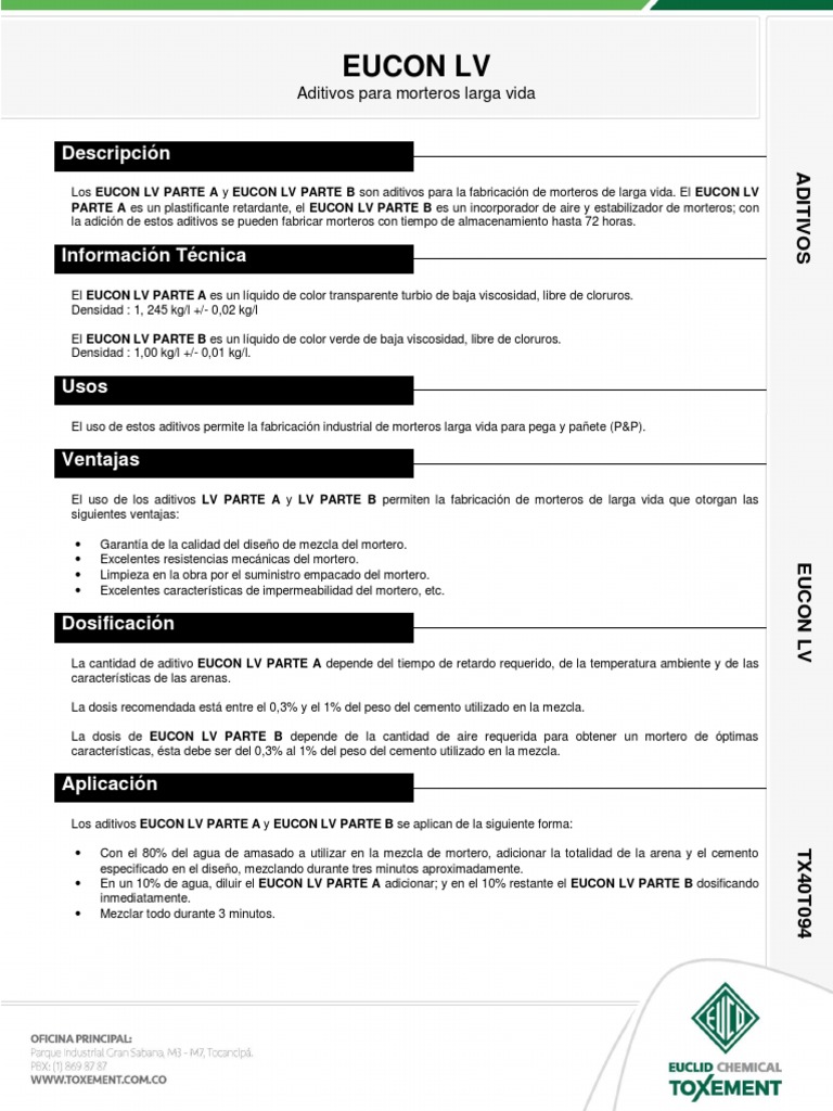 Eucon LV | PDF | Química | Materiales