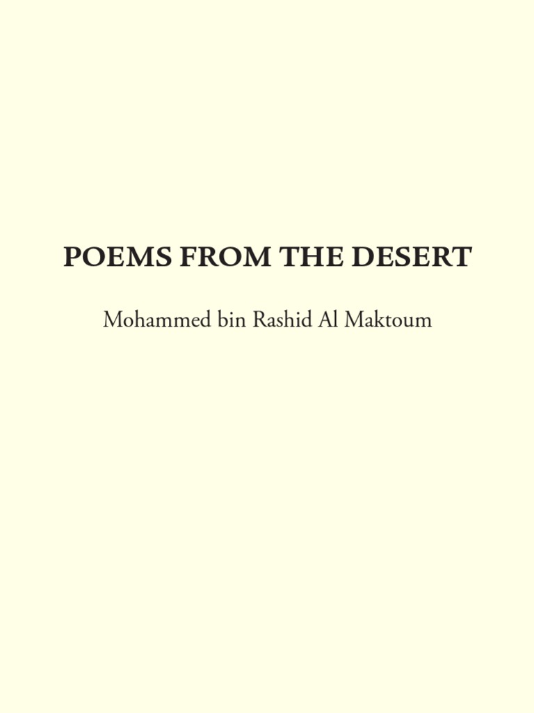 Poems From The Desert - Mohammed Bin Rashid Al Maktoum | PDF | United ...