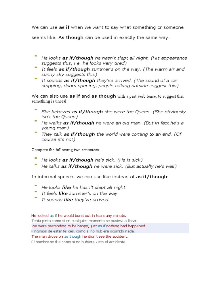 As If - As Though | PDF