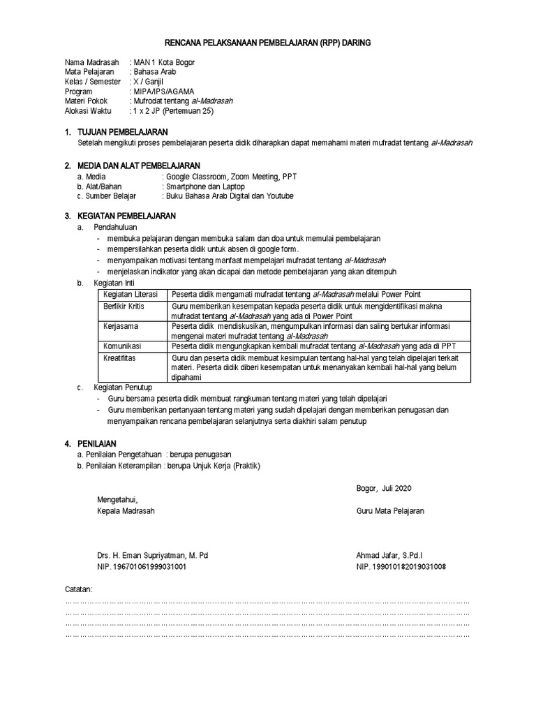 RPP KD 3.5, 3.6, 4.5 Dan 4.6 (BAB III) | PDF