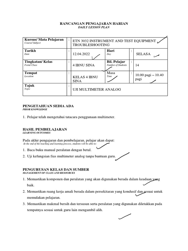 RPH AMALI (Uji Fius) Semak | PDF