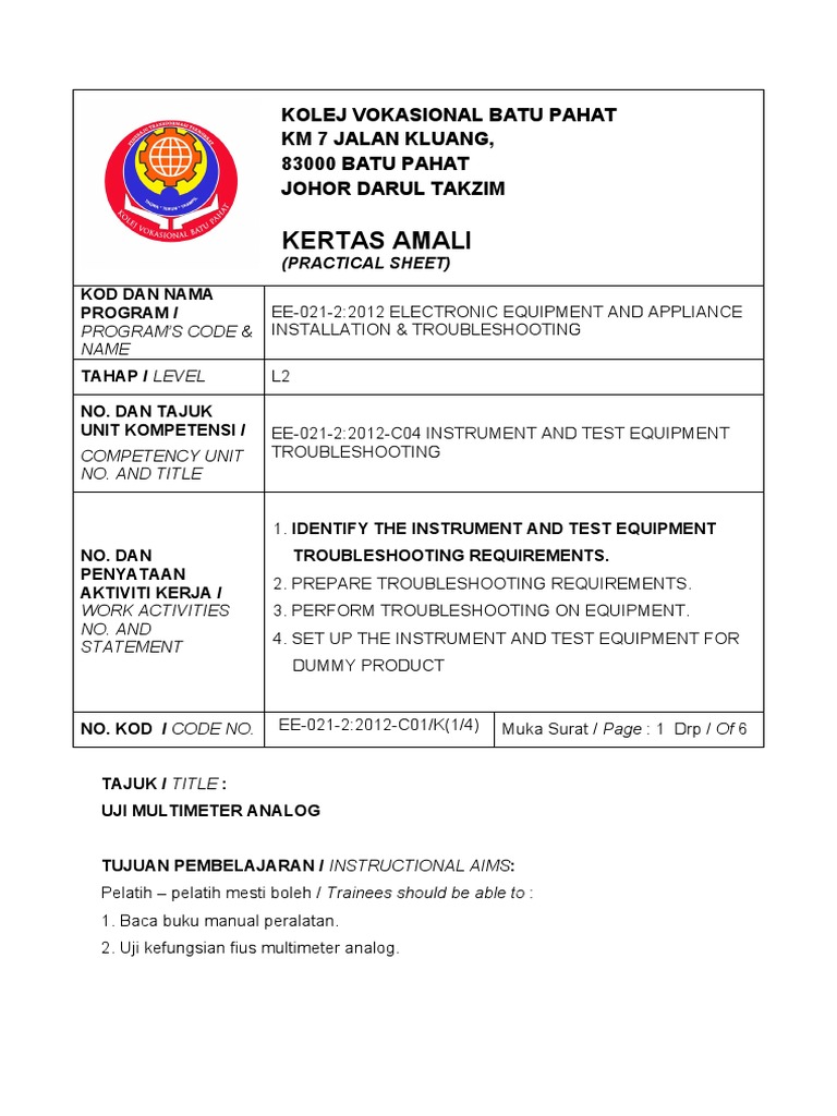 Kertas Amali (Uji Fius) | PDF