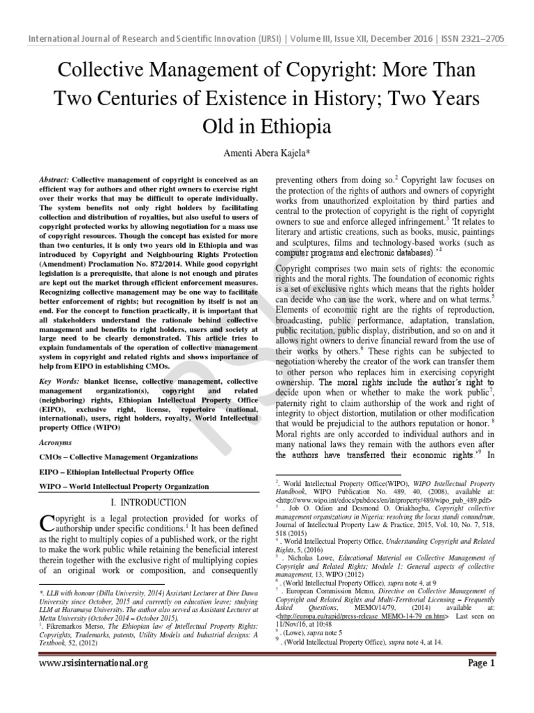 Collective Management of Copyright More | PDF | Copyright | License