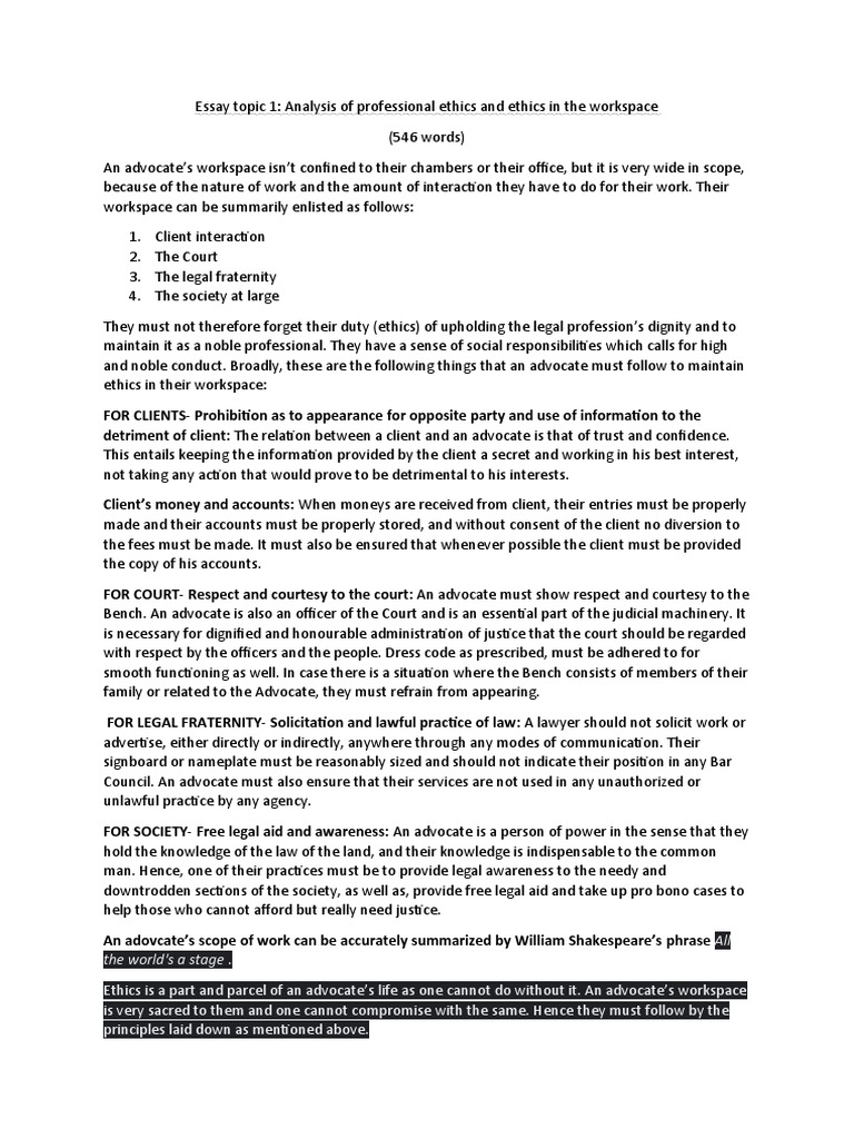 Essays Professional Ethics and Contempt of Court | PDF | Contempt Of ...