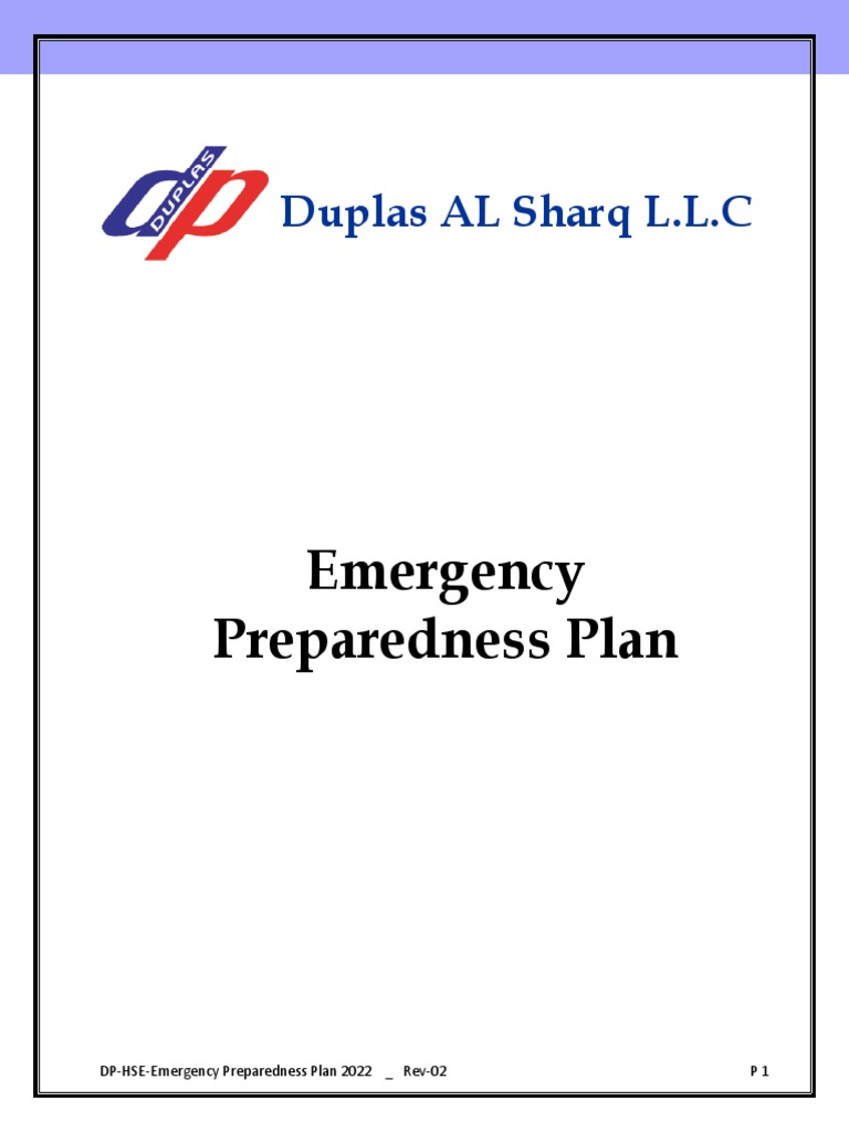 Duplas Al Sharq Emergency Plan 2022 | PDF | First Aid | Emergency