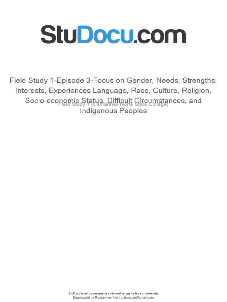 Field Study 1 Episode 3 | PDF