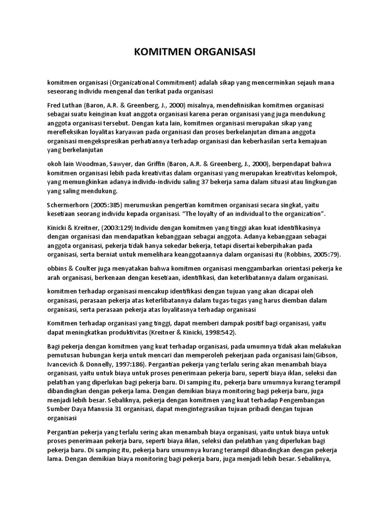 Komitmen Organisasi | PDF