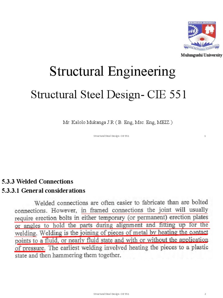 Lecture 5 - CIE 551 - Part 4 | PDF | Welding | Construction