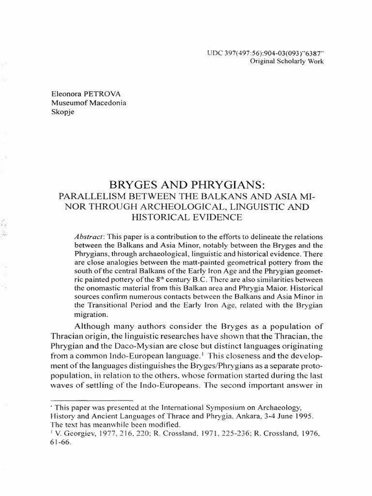 Eleonora Petrova BRYGIANS and PHRYGIANS | PDF | Anatolia | Iron Age