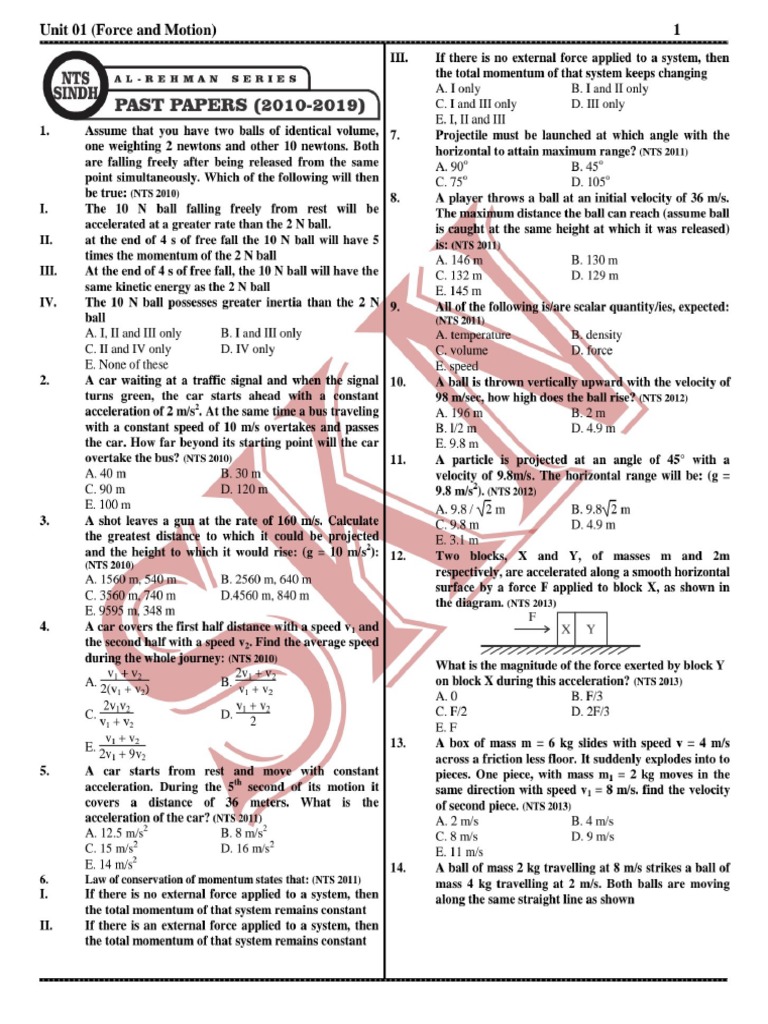 Sindh Mdcat Physics Past Paper by SKN | PDF