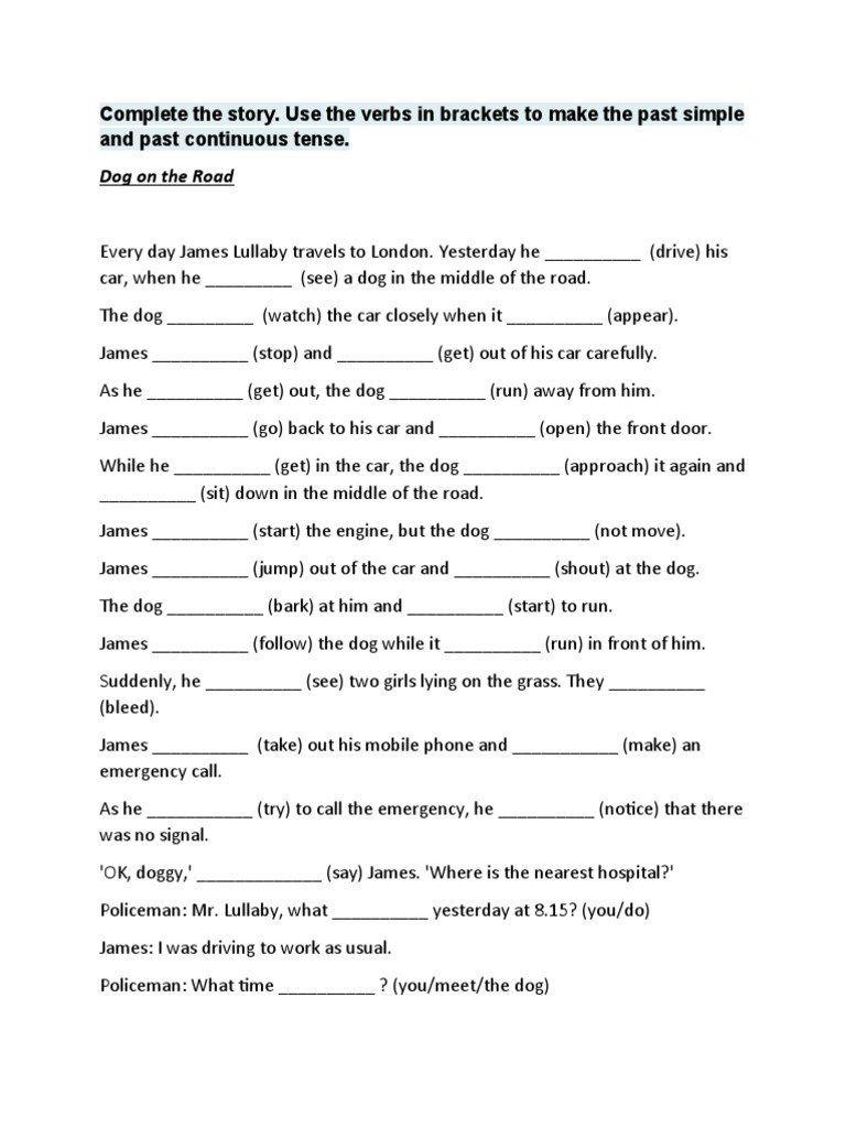 Simple & Continuous Past Tenses | PDF
