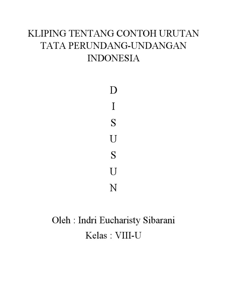 Kliping Tentang Contoh Urutan Tata Perundang-Undangan | PDF