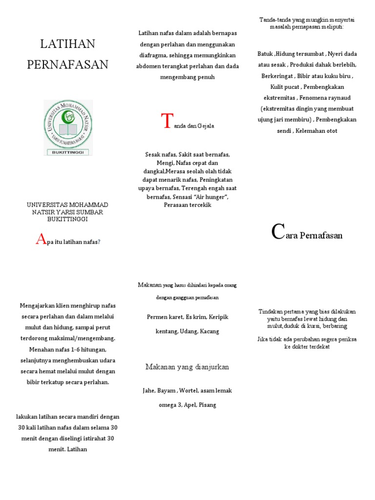 Leaflet LATIHAN Nafas | PDF