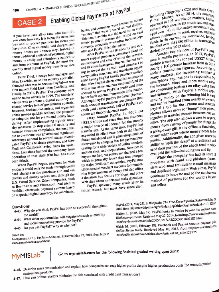 Paypal Case Study 2020 Pdf Pay Pal Credit Card