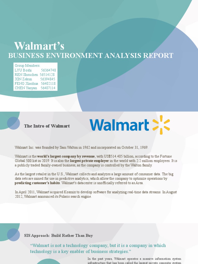 Walmart's Business Environment Analysis Report | PDF | Walmart | Supply ...