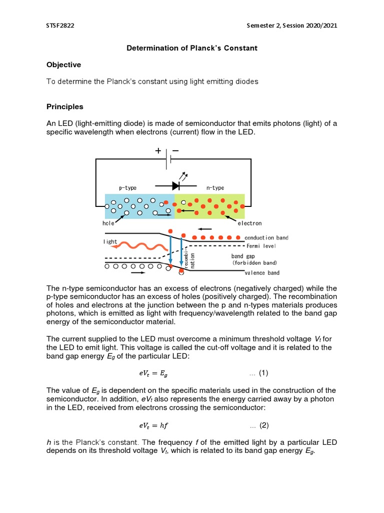 Physics Lab: Planck's Constant | PDF | Light Emitting Diode ...