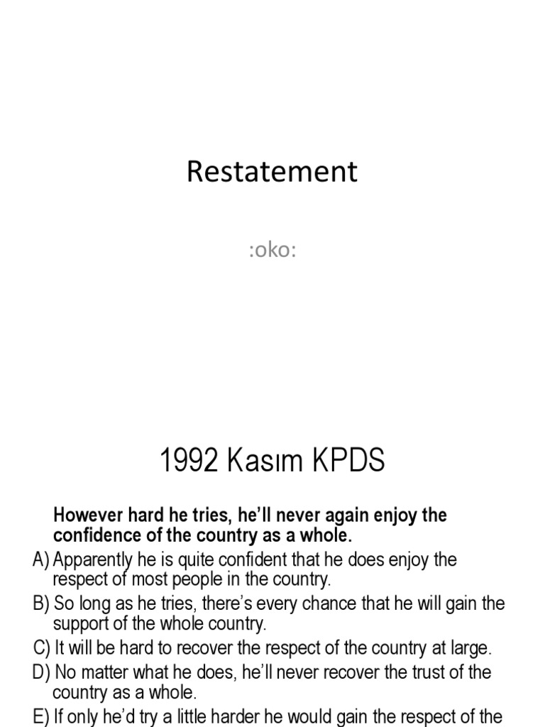 Restatement Soruları | PDF