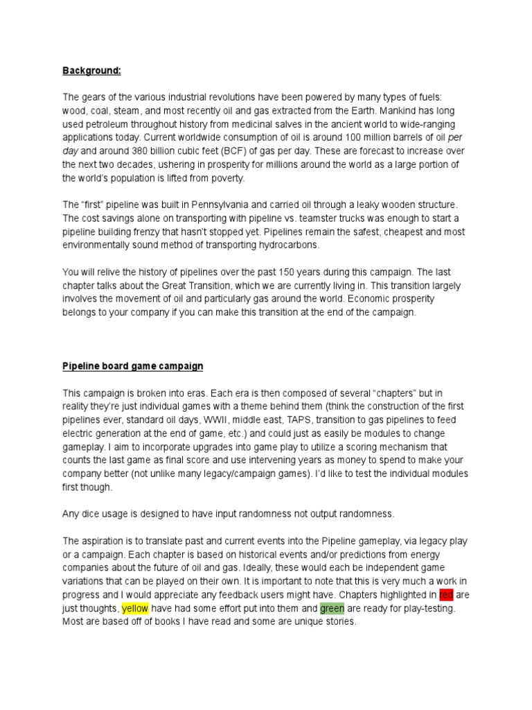 Pipeline Board Game Campaign V03 | PDF | Natural Gas | Liquefied ...
