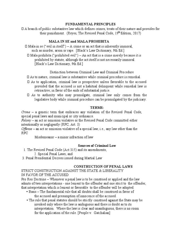 Criminal Law RPC 1-11 | PDF