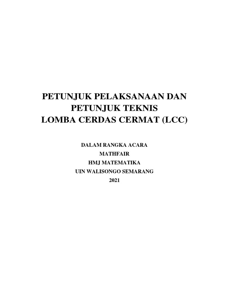 Juklak Juknis LCC 2021 1 | PDF