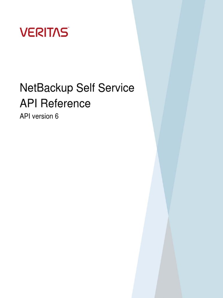 NetBackup Self Service API Ref | PDF